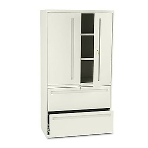 HON 2-Drawer with 3 Shelves Office Filing Cabinet - Brigade 700 Series Lateral File Cabinet, 36" Wide, Black (H795LS)