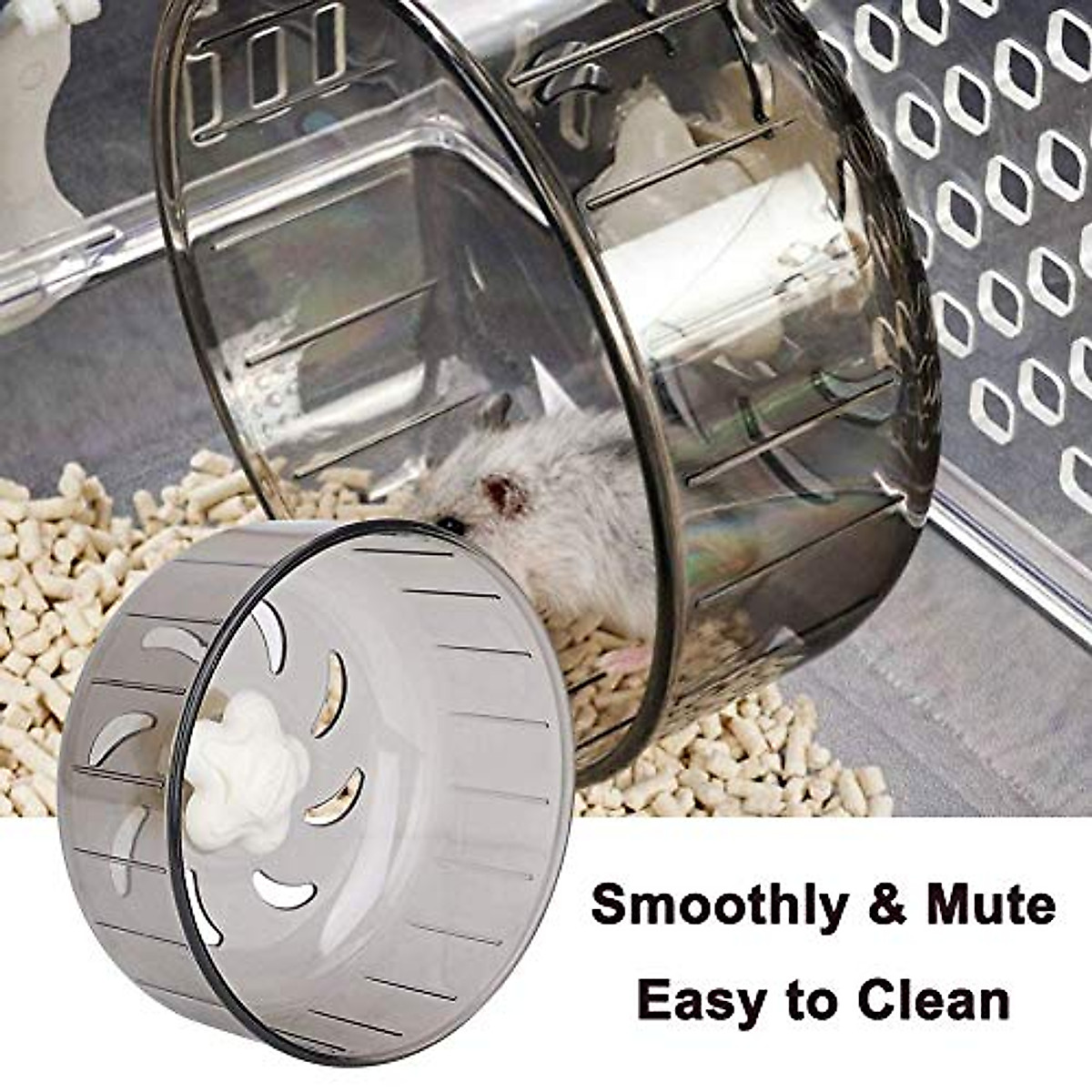 GOLDEAL 5.1 Inches Small Silent Hamster Wheel, Hamster Toys for Hamster Cage, Super Mute Spinner Exercise Running Wheel for Small Hamsters, Gerbils, or Mice…