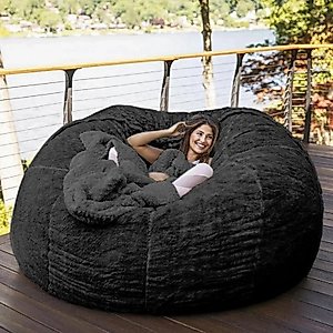 Big Huge Giant Bean Bag Chair for Adults, (No Filler) Bean Bag Chairs in Multiple Sizes and Colors Giant Foam-Filling Required- Machine Washable Covers, Double Stitched Seams