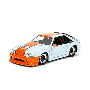 Bigtime Muscle 1:24 1989 Ford Mustang Gulf Die-Cast Car, Toys for Kids and Adults(Blue)