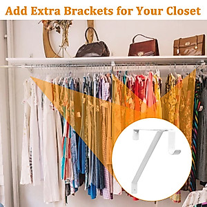 LANMIERT Heavy Duty Closet Rod Bracket, Adjustable Closet Shelf & Rod Brackets for 3/4" Wall Cleat, Adjustable for Rear Cleat Strip, closet rod support bracket Set of 4