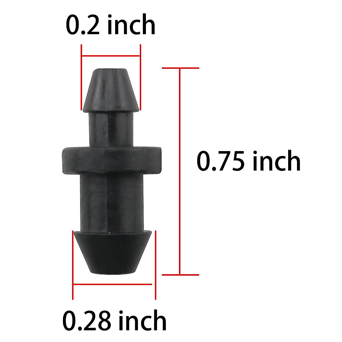 Ruiwaer 50pcs 1/4" Drip Tubing End Plugs for Home Garden Sprinkler Systems Drip Fitting, Double Barbed Goof Plugs for Drip Irrigation Drip Line Plug