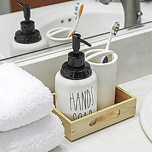 16 Oz Ceramics Soap Dispenser for Kitchen and Bathroom, Perfect for Kitchen White Sink Dispenser, Hands and Dishes Soap Dispenser Ideal for Essential Oil & Lotion