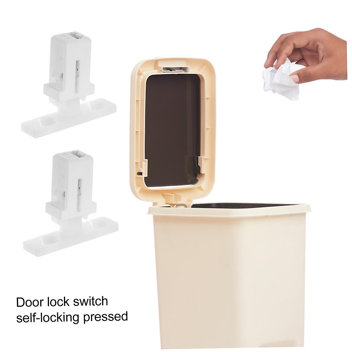 NAMOARLY 10 Sets Trash Can Buckle Push Door Catch Trash Can Latch Trash Can Lid Latch Garbage Can Pin Touch Latch Trash Can Lid Lock Trash Bin Pin Garbage Can Lock Trash Can Lock Push Latch