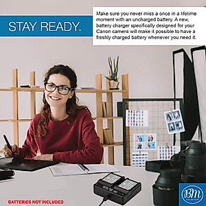 BM NB-6L Dual Battery Charger for Canon PowerShot S120, SX170 IS, SX260 HS, SX280 HS, SX500 IS, SX510 HS, SX520 HS, SX530 HS, SX600 HS, SX610 HS, SX700 HS, SX710 HS, ELPH 500 HS, D10, D20, D30 Cameras