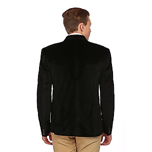WINTAGE Men's Velvet Two Buttoned Notch Lapel Party Black Coat Blazer