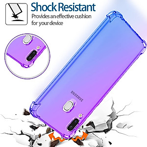 KOARWVC Case for Galaxy A40 Case,Samsung A40 SM-A405F Case, Crystal Clear Case Gradient Slim Anti Scratch TPU Shockproof Protective Phone Cases Cover for Samsung Galaxy A40 (Purple/Blue)
