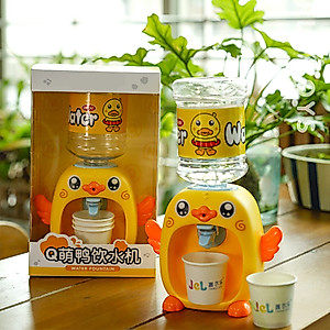 LUOZZY Mini Water Dispenser for Kids Cartoon Piggy Frog Water Machine Kids Drinking Water Fountains Toys for Kids (Duck)
