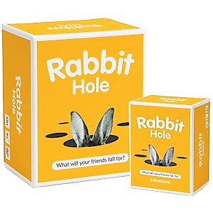 RABBIT HOLE Party Game + Expansion Set - The “What Will Your Friends Fall for?” Family Card Game - for Kids, Tweens, Teens, College Students, Adults, Fun Parties and Board Games Night with Your Group