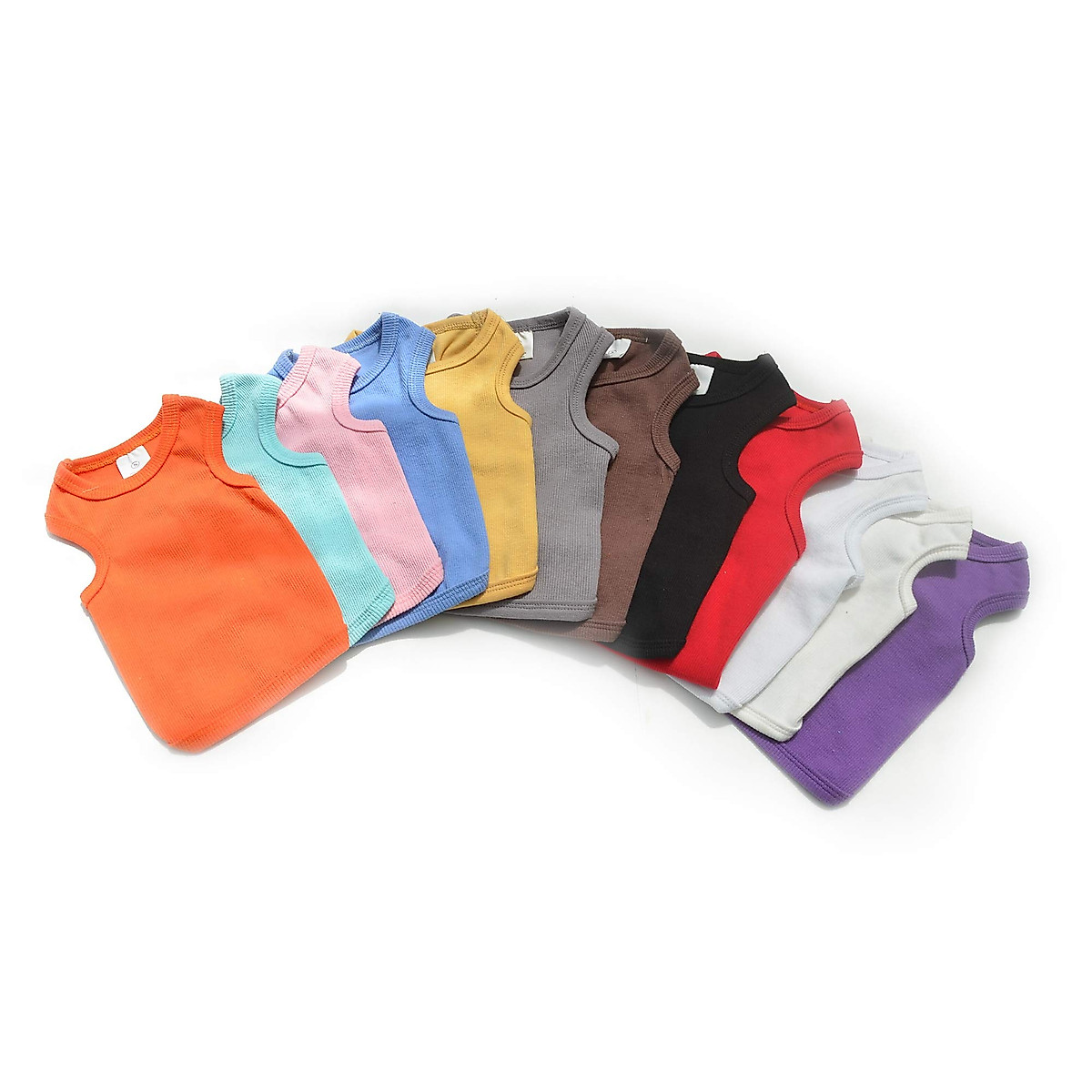 Lovelonglong 2019 Summer Pet Clothing, Dog Clothes Blank T-Shirts Ribbed Tanks Top Thread Vests for Large Medium Small Dogs 100% Cotton Purple L