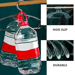 Pants Hangers Clear Plastic Hangers Suit Rack: 5Pcs Transparent Suit Hangers with Non- Slip Pant Bar Clothing Storage Racks Plastic Heavy Duty Hangers for Home Hotel Shirt Hanger
