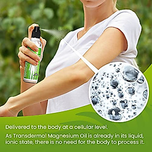 Magnesium Oil Spray - Large 8oz Size - Extra Strength - 100% Pure for Less Sting - Less Itch - Essential Mineral Source - Made in USA