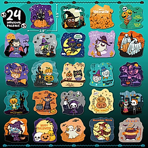 Halloween Party Favor for Kids, 24 Pack Jigsaw Puzzles in Halloween Theme Designs for Trick or Treating, Halloween Goodie Bag Filler, Halloween Miniatures Novelty Toy, School Classroom Rewards