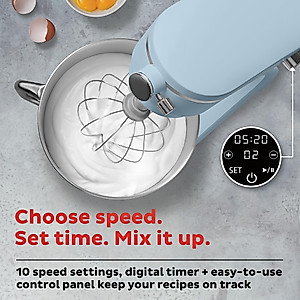 Instant Pot Stand Mixer Pro,600W 10-Speed Electric Mixer with Digital Interface,7.4-Qt Stainless Steel Bowl,From the Makers of Instant Pot,Dishwasher Safe Whisk,Dough Hook and Mixing Paddle,Blue