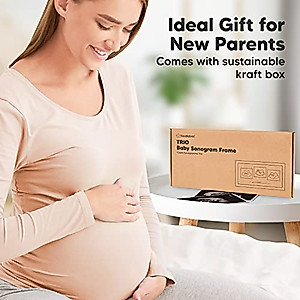 Sonogram Picture Frame - Trio Ultrasound Picture Frames For Mom To Be Gift - Baby Ultrasound frame - Pregnancy Announcements Sonogram frame - Baby Nursery Decor, Pregnant Mom Gifts (Alpine White)