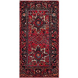 SAFAVIEH 2'7"x5' Red & Multi Persian Rug - Non-Shedding, Easy Care