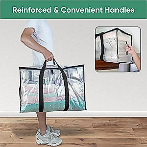 BALEINE 28 Gallon Moving Totes with Reinforced Handles, Heavy-Duty UnderBed Storage Bag for Moving Boxes, Clothes, Travel, Attics (6 Pack, White)