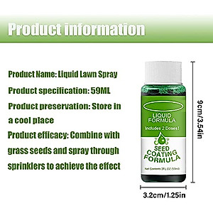 Hippie Green Grass Lawn Spray Seeding, Liquid Seeding Grass Lawn Spray Device Seed Care Watering Set, Seed Spray for Restoring Grass Garden Lawn Dry Spots, Garden Lawn Seed Care Supplies (E)