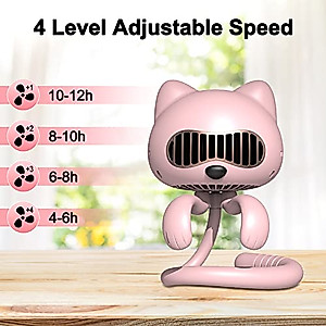 OverTwice Stroller Fan Bladeless/Desk/Handheld/Car Seat/USB with Aromatherapy Design, Small Mini Personal Portable Fan with Adjustable Lanyard and Flexible Tripod Clip, for Bed, Camping(Pink)