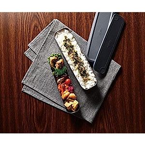 Thermos DSA-804W BKBD 2-Tier Bento Box, Slim Fresh Lunch Box, 28.1 fl oz (815 ml), Black Border