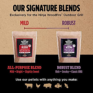 Ninja XSKOP2RL Woodfire Pellets, All Purpose Blend 2-lb Bag, up to 20 Cooking Sessions, 100% Real Wood Pellets, Only Compatible with Ninja Woodfire Grills (OG700 Series), All Purpose Blend
