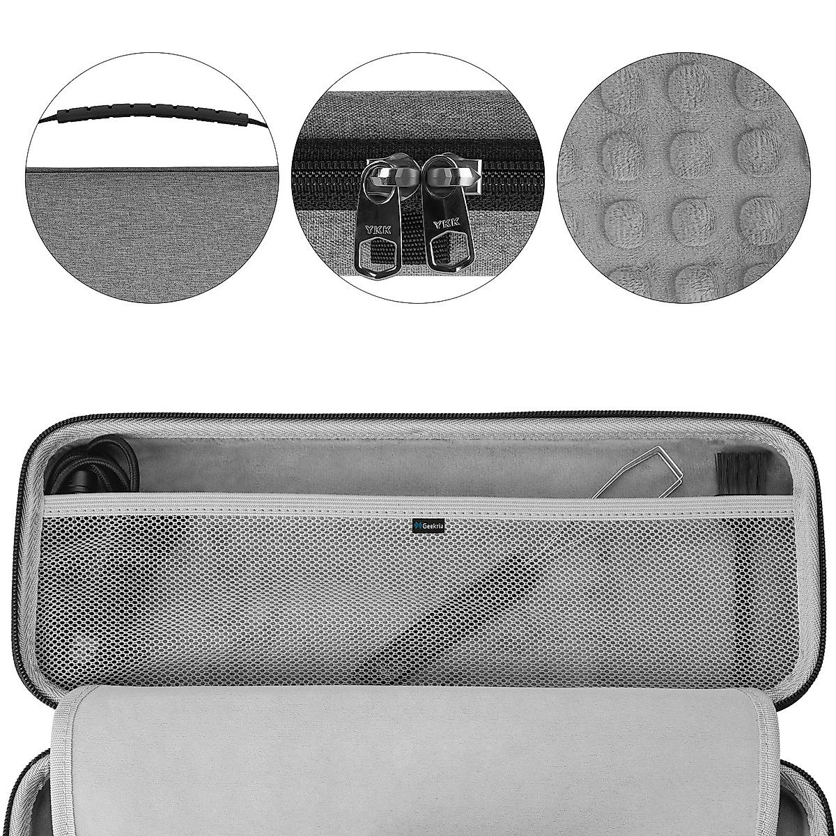 Geekria 65% Compact Keyboard Case, Hard Shell Travel Carrying Bag for 68 Keys Compact Keyboard, Compatible with RK Royal KLUDGE RK68, Keychron K6, Keychron K6 Pro, Keychron k7, Keychron k7 Pro