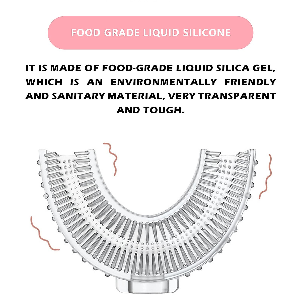 Wosninba 2PCS Kids U Shaped Toothbrush 360° Manual Toothbrush with Silicone Brush Head Full Mouth Toothbrush for Toddlers and Children (Style A)