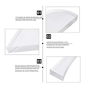 Mipcase 4pcs Optical Glass Convex Concave Lens Set Optical Glass Light Spectrum Prism Basic Physics Teaching Lens for Classroom Laboratory Supplies