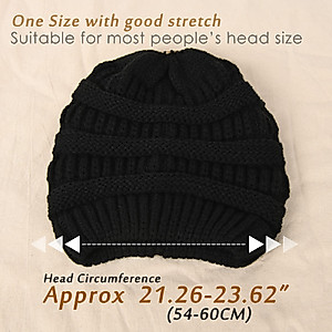 FURTALK Womens Winter Knit Slouchy Beanie Hat Warm Skull Ski Cap Faux Fur Pom Pom Hats for Women
