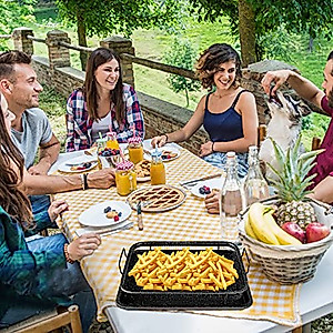 PBRO 2 Piece Copper Crisper Tray,13"L x9" W Oven Pan,Non Stick Baking Tray,Oven Baking Pan & Mesh Basket Set,Air Fryer Pan,Microwave Bacon Tray,French Fries Basket,Baking Set Kitchen Supplies -Black