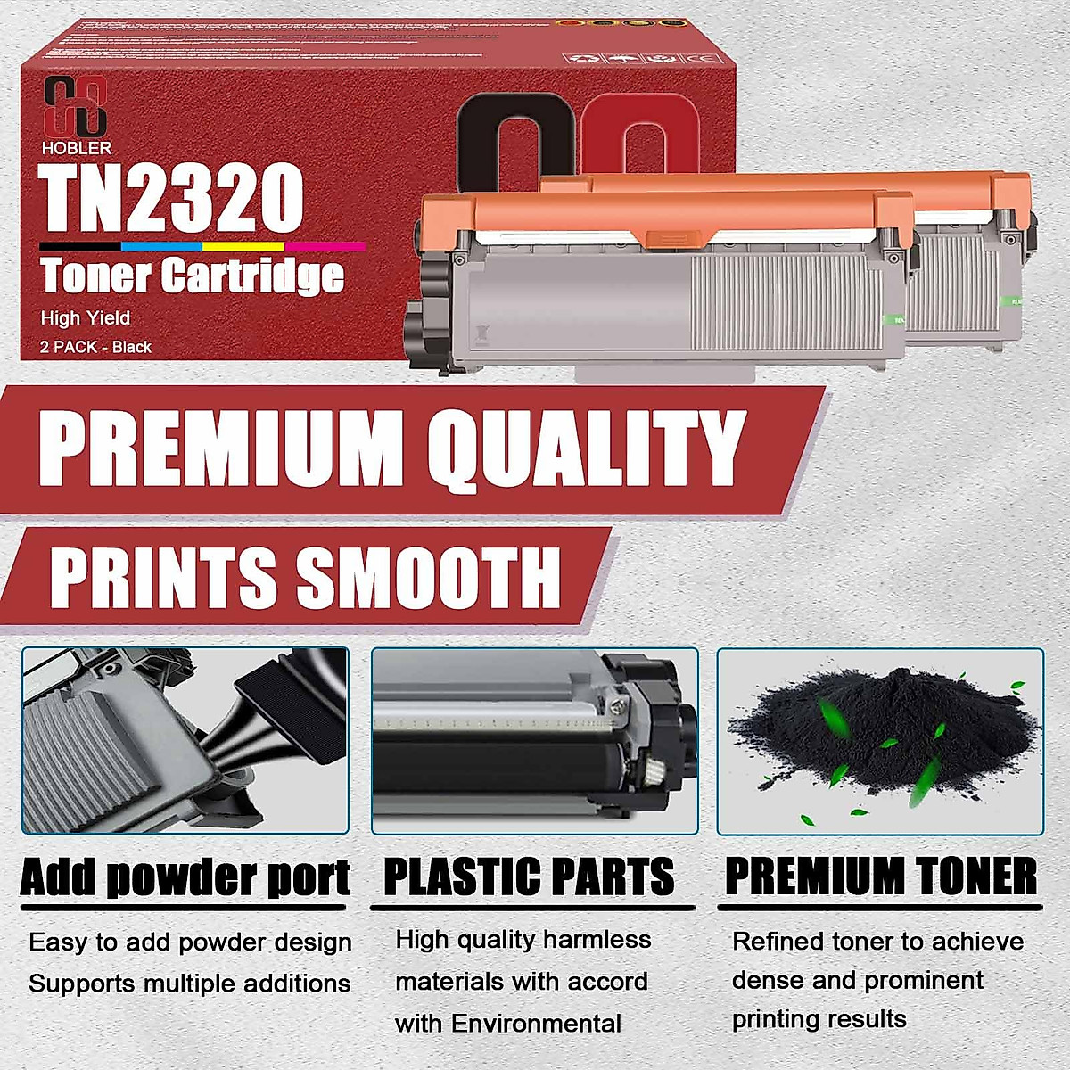 Replacement TN2320 Toner Cartridges Compatible for Brother TN 2310 TN2320 Toner Cartridge Work for Brother HL-L2300 HL-L2300D HL-L2340DW HL-L2360DN L2365DW Printers