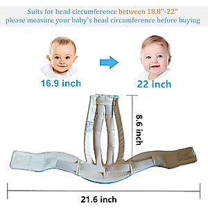 Huifen Adjustable Baby Head Protector, Baby Helmets for Crawling Walking Lightweight Safety Baby Helmet Jumping Running Breathable Hat Infant Essentials Toddler Helmets 6-24 Months (Gray)