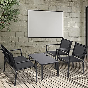 Patio Furniture Set: Patio Outdoor Set, Patio Chair Set of 4, Outdoor Table and Chairs, Patio Chairs, Balcony Furniture