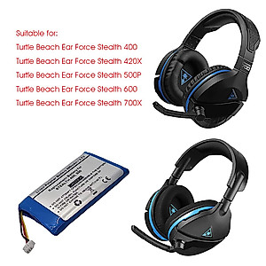 Starnovo 3.7V 950mAH Replacement Battery for Turtle Beach Ear Force Stealth 400,420X,Stealth 500, Stealth 600, 700X, FT603048P Wireless Headset