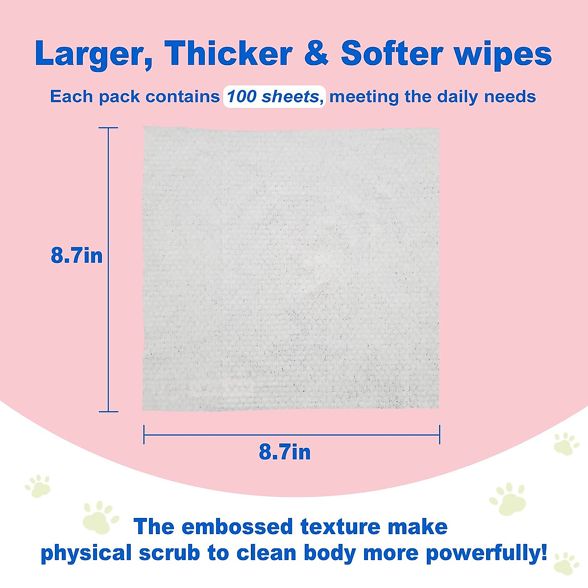 DR.EASY Super Caring Pet Wipes 100ct for Dogs and Cats, Cleans Ears, Face, Butt, Body and Eye Area – Convenient, Ideal for Home or Travel