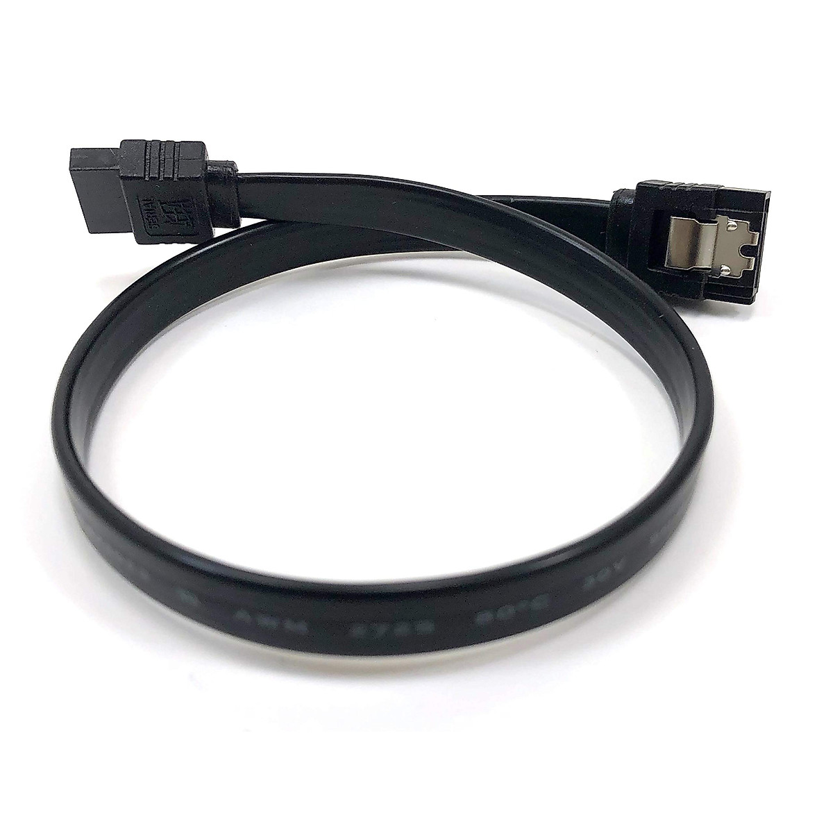 Micro Connectors F03-03MSSB 12" Sata III 6 GB/S Straight Cable with Locking Latch - Black