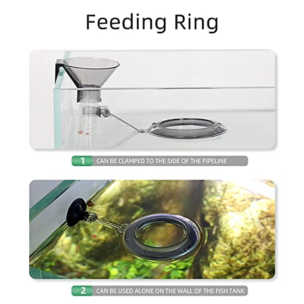 UPETTOOLS Shrimp Feeding Dish Set, Aquarium Fish Feeder Tube Kit with Feeding Ring,Cleaning Brush for Fish Tank
