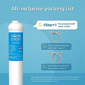 AQUA CREST 5KDC Under Sink Water Filtration System, Direct Connect Under Sink Water Filter, Reduces PFAS, PFOA/PFOS, Chlorine, NSF/ANSI Tested 5K Gallons Ultra High Capacity, USA Tech