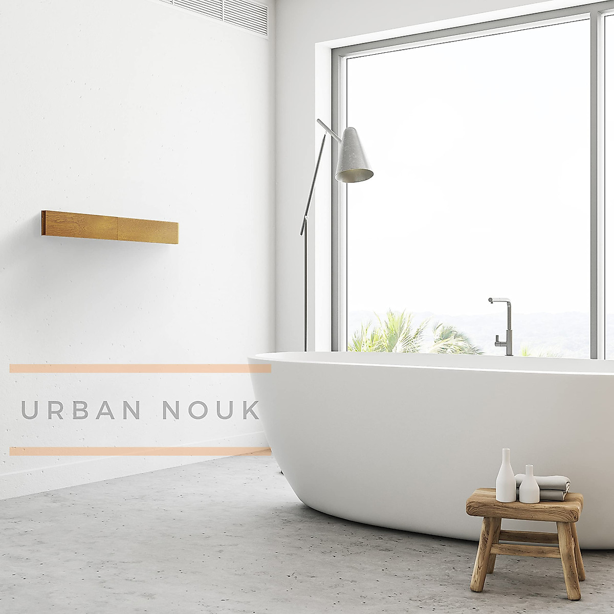 Urban Nouk Stainless Steel Laundry Drying Rack, Wall Mounted, Retractable Clothes Drying Rack, 40lbs Capacity, 11.6 Linear Ft, with Wall Template and Long Drill Bit - 28" White