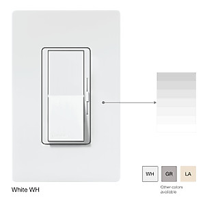 Lutron Diva LED+ Dimmer Switch for Dimmable LED, Halogen and Incandescent Bulbs, Single-Pole or 3-Way, DVCL-153P-WH, White