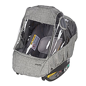 Infant Car Seat Weather Shield, Rain Cover, Ventilated Panels (Gray Melange)