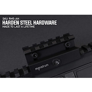 Monstrum P332 Raven 3X Prism Scope | Flat Dark Earth | 5 Slot Adjustable Height Riser Mount | Bundle…