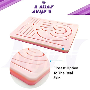 Upgraded Suture Pad for Medical and Vet Students, Refill Suture Practice Pad for Suture Kit, 3 Layers Durable Pad with Pre-Cut Wounds, Hard to Rip, Tear or Break (Training Practice Only)