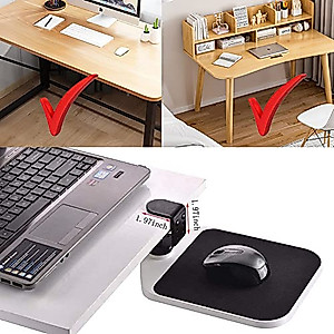 FUZADEL Mouse Platform Clamp On Under Desk Adjustable Mouse Tray Mount Swivel Mouse Tray Wrist Rest Rotating 360 Degree