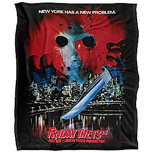 Friday The 13Th Blanket, 50"x60" Jason Takes Manhattan Poster Silky Touch Super Soft Throw Blanket