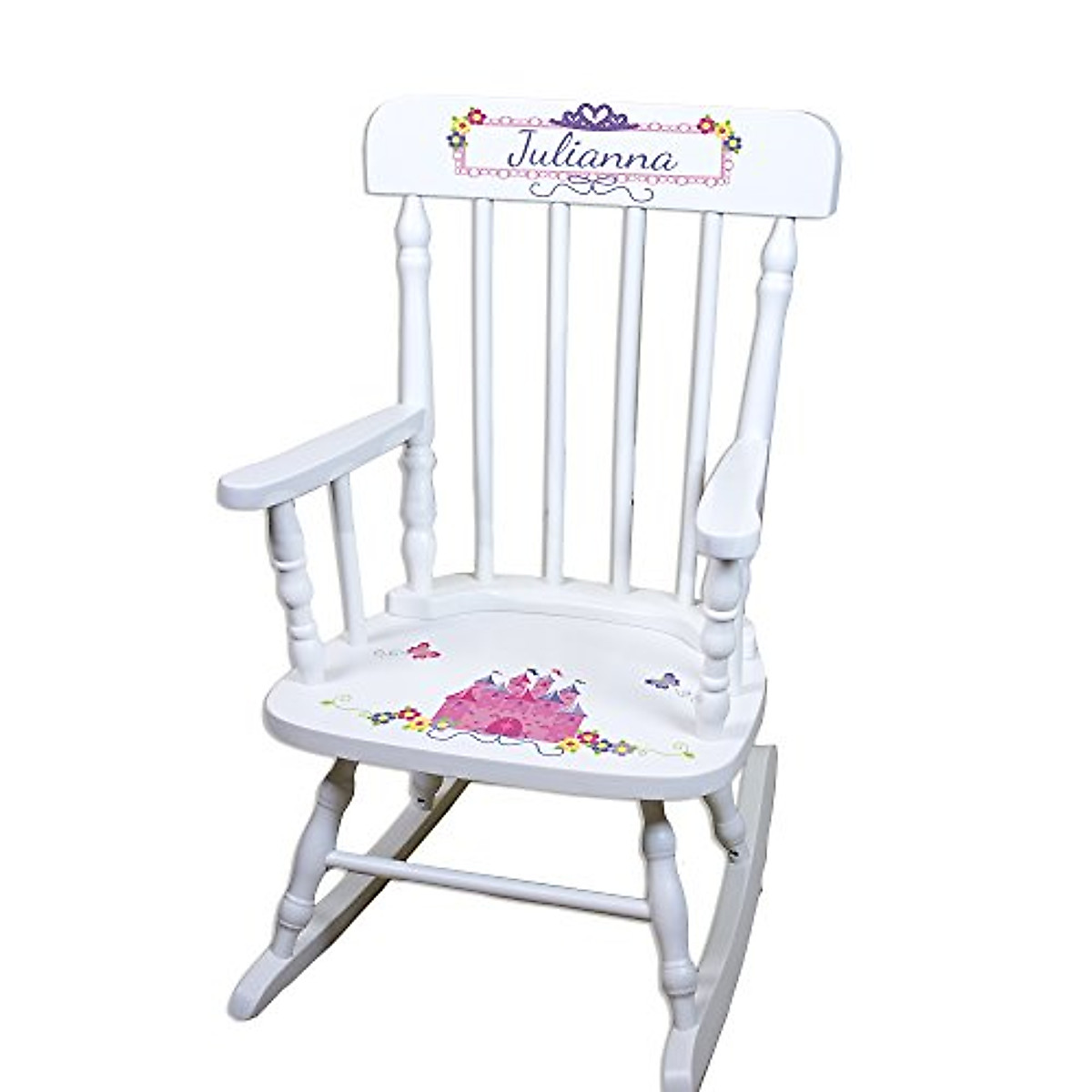 MyBambino Personalized Girls Rocking Chair-White
