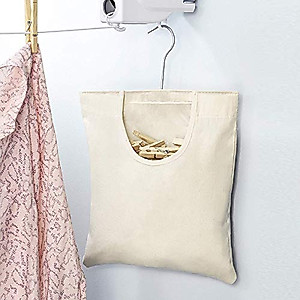 Oxford Cloth Clothespin Bag, Hanging Storage Organizer Bag Hanging Laundry Clothes Pin Holder with Hanging Hook