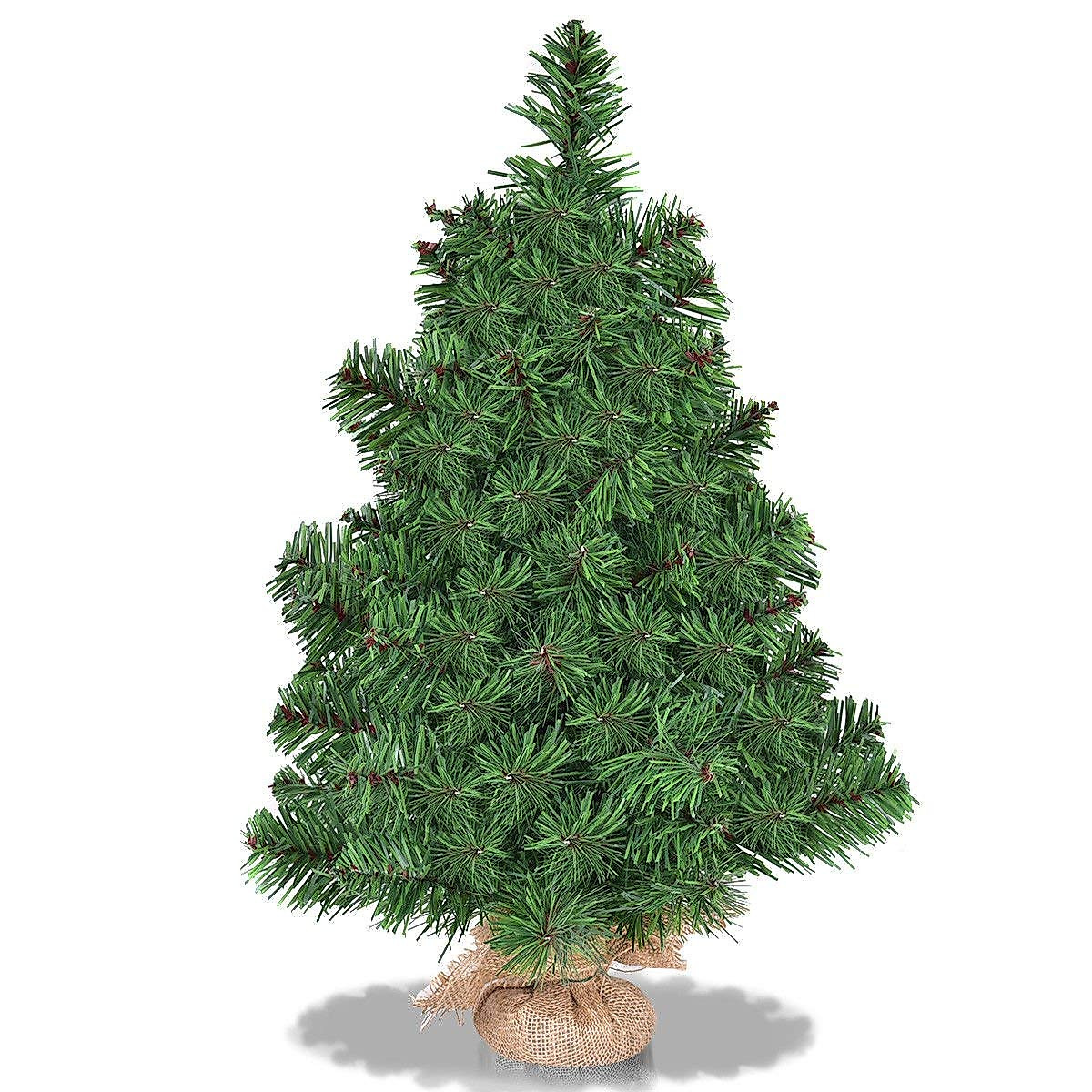 3FT Artificial Tabletop Christmas Tree, Premium Spruce Christmas Tree w/Burlap Base, for Xmas Indoor Decor