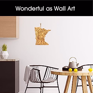 Totally Bamboo Destination Minnesota State Shaped Serving and Cutting Board, Includes Hang Tie for Wall Display