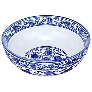 Kichvoe 6.8 * 2.6Inch Blue And White Porcelain Bowls Ceramic Asian Noodle Bowls Soup Bowls Chinese Rice Bowl For Home Restaurant